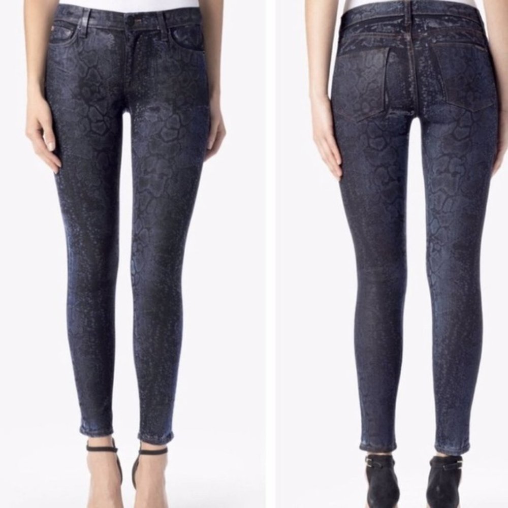 New Hudson Nico Jeans Blue Snakeskin Super Skinny 29 - Gem